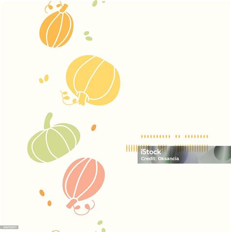 벡터 추수감사절 색상화 Pumpkins 실루엣 수직분사 국경 연속무늬 배경기술 0명에 대한 스톡 벡터 아트 및 기타 이미지