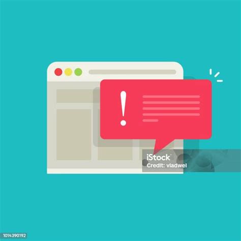 오류 메시지 벡터 일러스트 레이 션 브라우저 웹 사이트 페이지 인터넷 오류 클립 아트 플랫 만화 느낌표 경고 알림 알림 아이콘에 대한 스톡 벡터 아트 및 기타 이미지