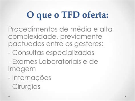 PPT Tratamento Fora de Domicílio TFD PowerPoint Presentation free