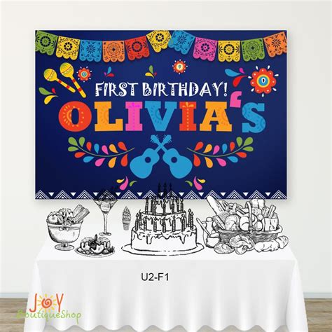 Fiesta Birthday Party Backdrop Fiesta Party Backdrop Etsy