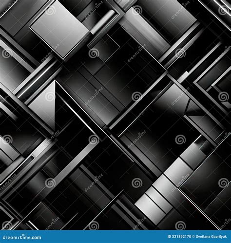 Abstract Black And White Background With Geometric Shapes Intersecting