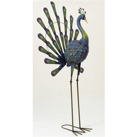 Bits And Pieces Peacock Metal Garden Sculpture Metal Peacock Is