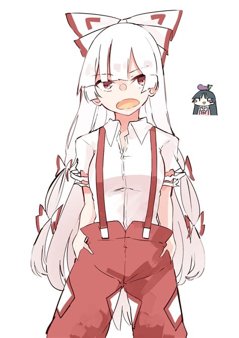 Fujiwara No Mokou And Houraisan Kaguya Touhou Drawn By Deetamu Danbooru