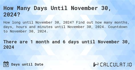 How Many Days Until Nov 30 2024 Hanny Ulrikaumeko