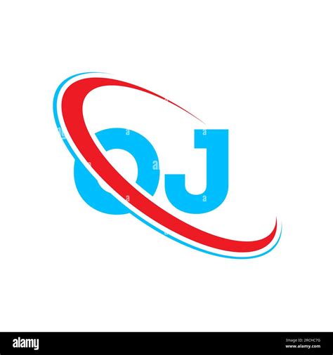 Oj O J Letter Logo Design Initial Letter Oj Linked Circle Upercase