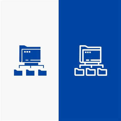 Folder Folders Network Computing Line And Glyph Solid Icon Blue Banner