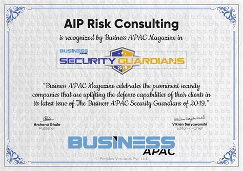 Aip Risk Consulting Cert Security Guardian Of Apac 2019 Aip Risk Consulting