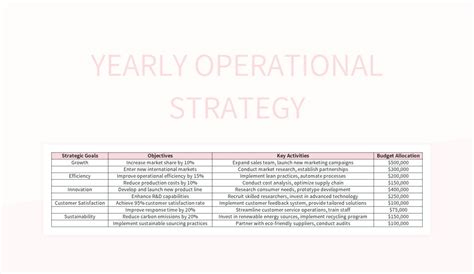 Operational Strategy Template