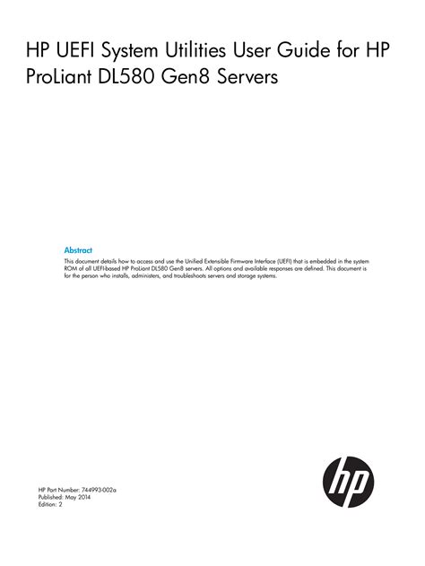 Hp Uefi System Utilities User Guide Manualzz