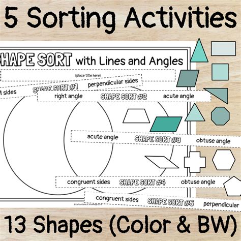 Classifying Shapes With Lines And Angles Venn Diagram Sorting Print And Digital Classful