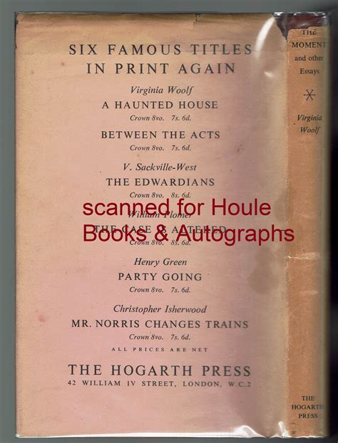 The Moment And Other Essays By Woolf Virginia Very Good Hardcover