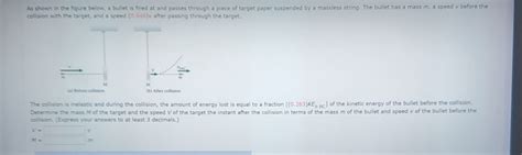 Solved As Shown In The Figure Below A Bullet Is Fired At Chegg