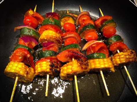 Fresh Prepared Vegetable Veggie Tex Mex Mexican Marinated Skewers With