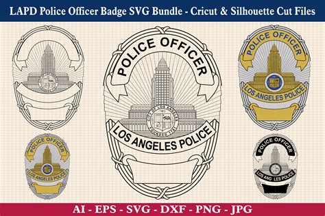 Lapd Police Officer Badge Svg Bundle Los Angeles California Police