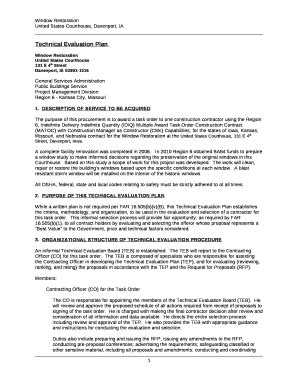 Technical Evaluation Plan Doc Template PdfFiller