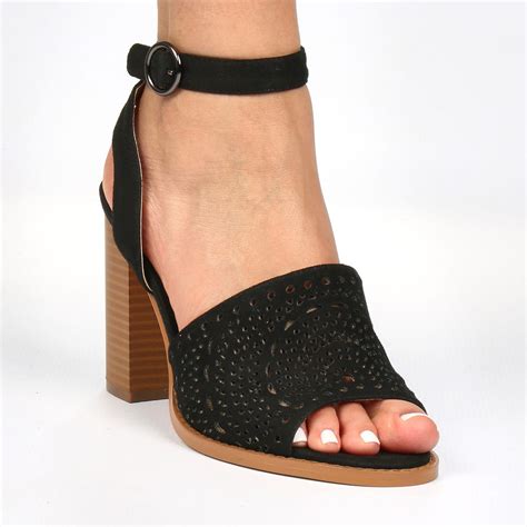Miss Black Block Heels Saylor Black Ls Boutique