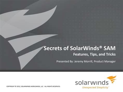 Secrets Of Solarwinds Sam Pptx