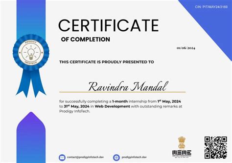 Ravindra Mandal On Linkedin Webdevelopment Internship Prodigyinfotech