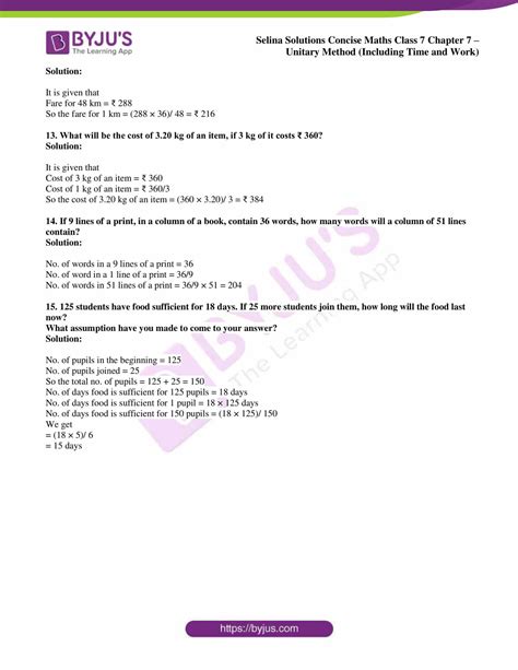 Selina Solutions Concise Maths Class 7 Chapter 7 Unitary Method