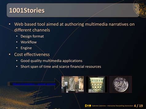 Interactive Storytelling Generation The Adaptive Version Of 1001stories Ppsx