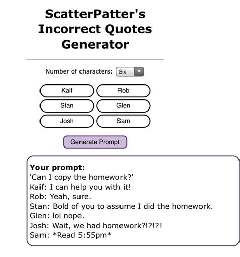 Incorrect Quotes Generator