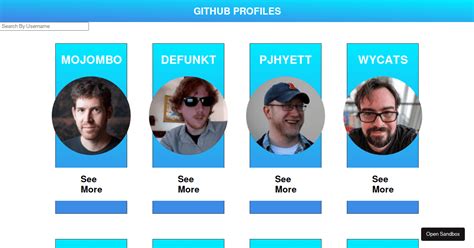 Github User Card Codesandbox