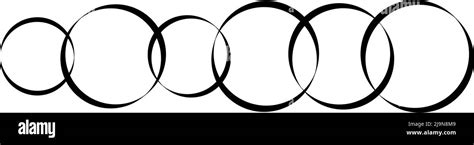 Intersecting Overlapping Circles Rings Stock Vector Illustration