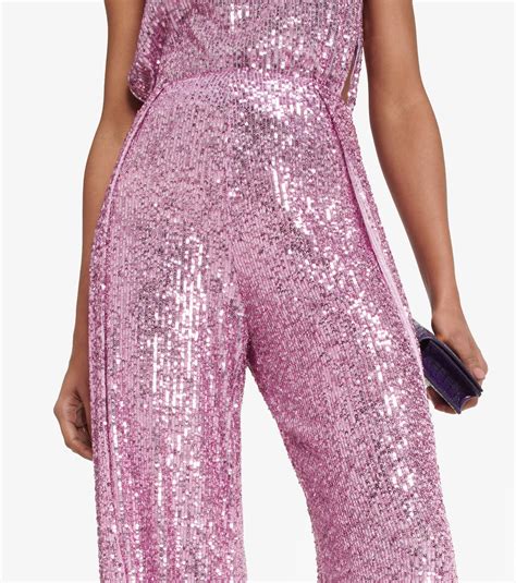 Sequined Wide Leg Pants In Purple Tom Ford Mytheresa