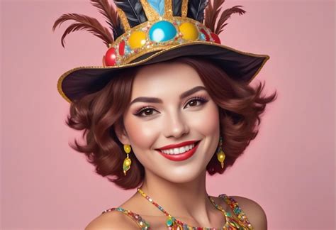 Premium Photo Portrait Of A Beautiful Girl With Bright Makeup And