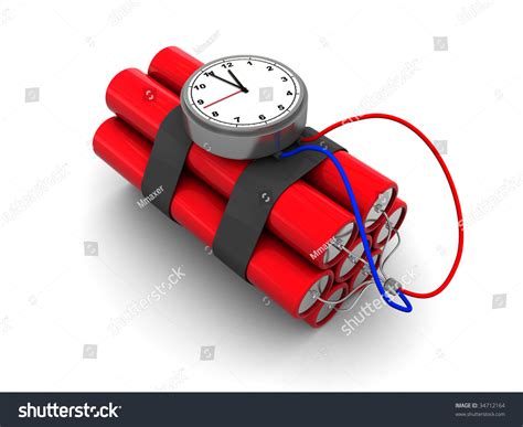 3d Illustration Dynamite Clock Timer Over Stock Illustration 34712164