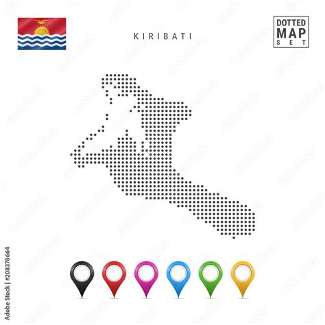 Vector Dotted Map Of Kiribati Simple Silhouette Of Kiribati National