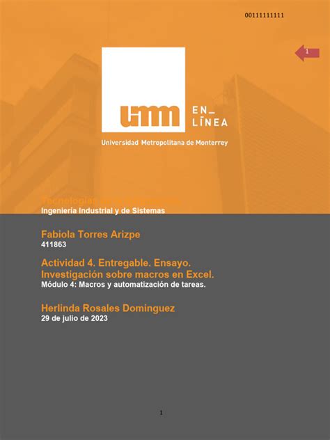 módulo 4 actividad 2 ensayo investigación sobre macros en excel