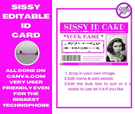 Sissy Id Card Humiliation Tasks For Submissive Training Sissy Task Sissy Training Femdom