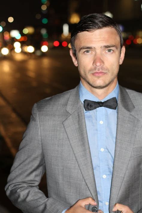 Dapper Gentleman Outside At Night In The City Stock Image Image Of