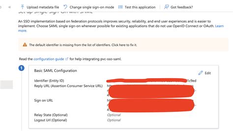 Updating The Identifieruri For Entra Id Saml Sso App Does Not Select It