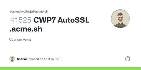 CWP AutoSSL Acme Sh Issue Acmesh Official Acme Sh GitHub