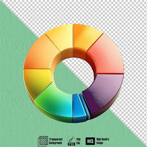 Premium PSD Multicolored Quarter Donut Chart Symbol Isolated On
