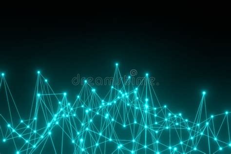 Abstract Technology Connections In Space Background With Structure Connecting Dots And Lines