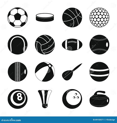 Sport Balls Icons Set Flat Style Stock Vector Illustration Of Design Competition