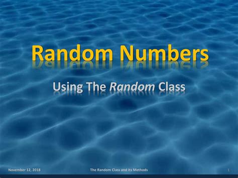 The Random Class And Its Methods Ppt Download