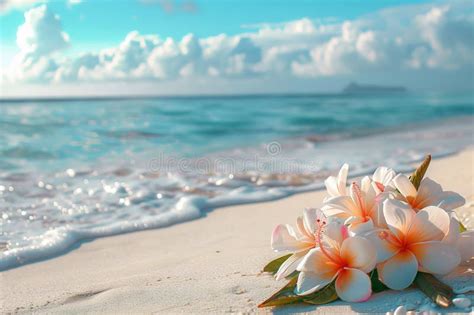 Paradise Beach White Sand Plumeria Ocean Wave Exotic Beach