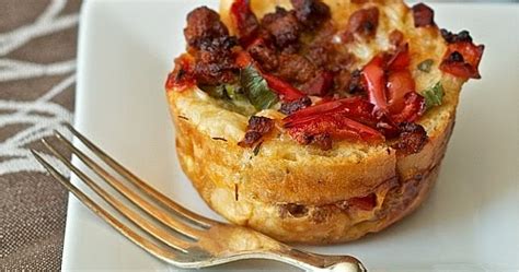 Savory Sausage Bread Pudding Muffins Yankee Kitchen Ninja