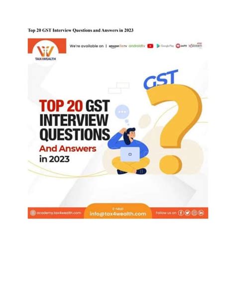 Top 20 Gst Interview Questions And Answers In 2023 Academy Tax4wealth