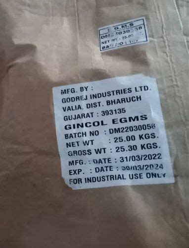 Ethylene Glycol Monostearate Egms At Rs 218kg Octadecanoic Acid In