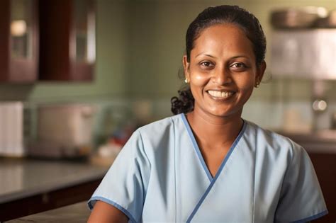 Premium Ai Image Portrait Of Indian Smiling Female Nurse In Hospital