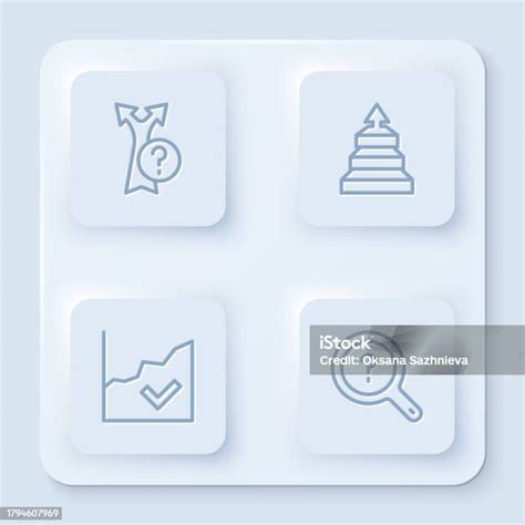 선 화살표 피라미드 차트 인포그래픽 재무 성장 증가 및 알 수 없는 검색을 설정합니다 흰색 사각형 버튼입니다 벡터 0명에 대한 스톡 벡터 아트 및 기타 이미지 Istock