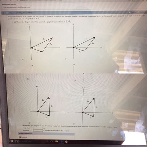 Solved Two Position Vectors Lie In A Plane The First