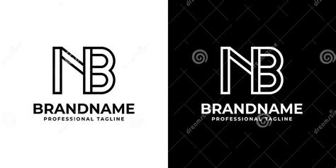 Letter Nb Monogram Logo Suitable For Any Business With Nb Or Bn Initials Stock Illustration