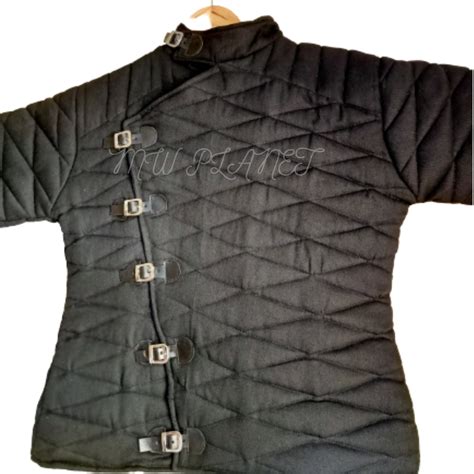 Medieval Viking Gambeson Padded Full Sleeve Short Aketon Armor