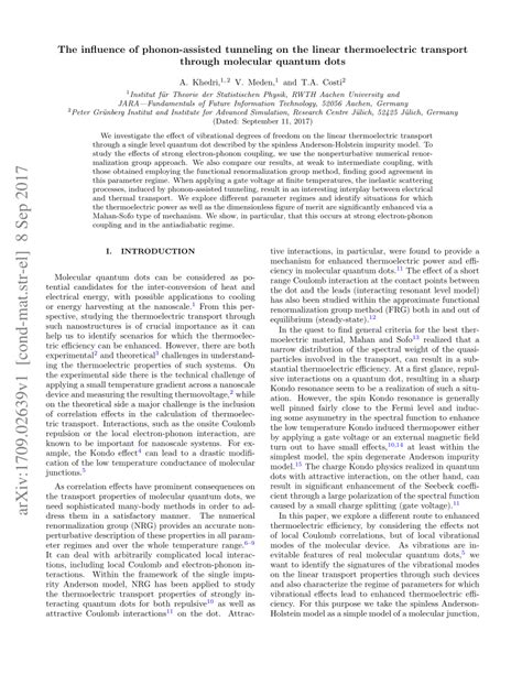 Pdf The Influence Of Phonon Assisted Tunneling On The Linear